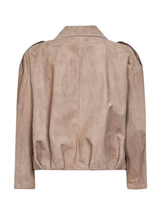 Salvatore Santoro Womens Jacket Sand Suede Mud Ovine Leather Bomber