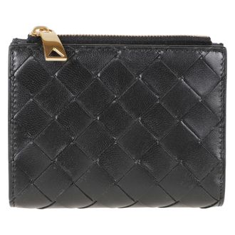 Bottega Veneta Femme, Accessoires, Noir, Taille: ONE Size Petit portefeuille bifold Intrecciato