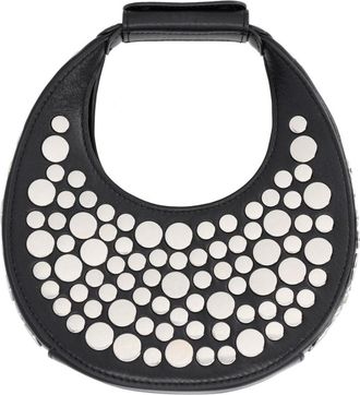 Staud Womens Good Night Moon Bag Black Cow Leather Handbags Hand