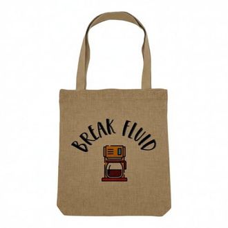 Fabulous Sac Shopping Tote Bag Aspect Lin - Break Fluid Carafe Work Coffee Break - Sac de Courses Toile Epaisse 360g Beige Naturel Cabas Port&eacute; Epaule Solide Im