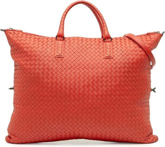 Bottega Veneta grand sac de voyage en cuir Intrecciato (2012-2025) - Rouge