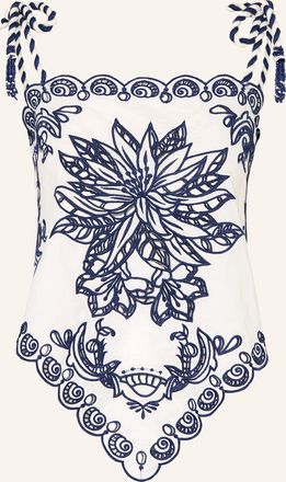 Farm Rio Farm Rio Blusentop Garden Tiles Mit Lochspitze blau