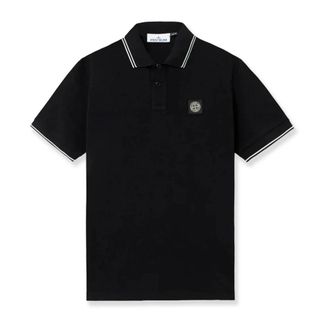 Stone Island Homme, Tops, Noir, Taille: L Logo Polo