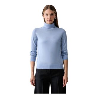 GANT Col roul&eacute; en laine m&eacute;rinos extrafine - Femme - Pulls - Bleu - Taille: 40 FR