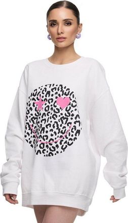 Worldclassca Sweatshirt Worldclassca Oversized Sweatshirt Happy Love Print Langarm Pullover Freizeit Sweatshirt