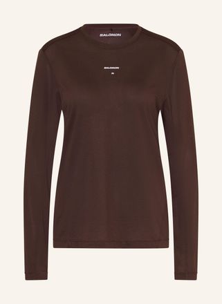 Salomon Laufshirt Shakeout Core braun