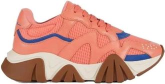 Versace Femme, Chaussures, Orange, Taille: 37 1/2 EU Baskets de luxe en cuir avec mesh