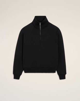 Ami Sweatshirt noir zipp&eacute; en coton Ami de Coeur emboss&eacute; Noir - XXXL - Unisex