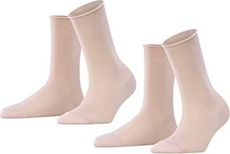 Falke Happy 2-Pack W SN coton unies lot de 2 paires, Chaussettes basses Femme, Rose (Blossom 8645), 39-42