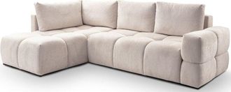 Selsey Selsey Taremi - Ecksofa Schlaffunktion, Bettkasten, hydrophober Chenille, beidseitig, Hellbeige
