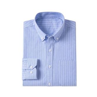 Generic Chemise Oxford classique &agrave; manches longues pour homme, coupe ajust&eacute;e, d&eacute;contract&eacute;e, unie, ray&eacute;e, boutonn&eacute;e, 804, XXL