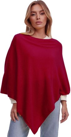 Glamexx24 Damen Strick Poncho Unifarbe Cape Feinstrick Pullover Umh&auml;ngetuch Eleganz und Komfort f&uuml;r Fr&uuml;hling und Herbst