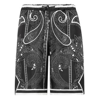 Philipp Plein Homme, Shorts, Noir, Taille: S Short en Soie Paisley Foulard