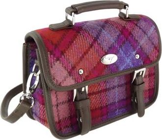 Glen Appin Harris Bervie Mini sacoche en tweed avec bandoulière réglable et amovible, 142 Orange Violet Carreaux, s