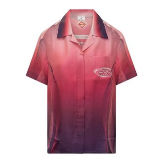 Casablanca Femme, Chemises, Multicolore, Taille: 38 FR Chemise Manches Courtes Logo Halftone