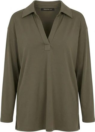 Pennyblack Femme, Tops, Vert, Taille: 38 FR Polo en jersey piqu&eacute;
