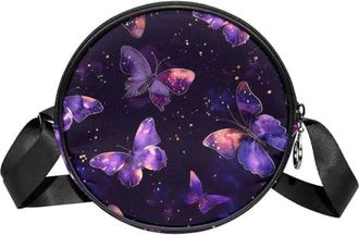 Generic Petit sac &agrave; bandouli&egrave;re circulaire pour femme, petit sac &agrave; bandouli&egrave;re avec fermeture &eacute;clair, bretelles r&eacute;glables, sac &agrave; main rond d&eacute;contract&eacute; pour fe