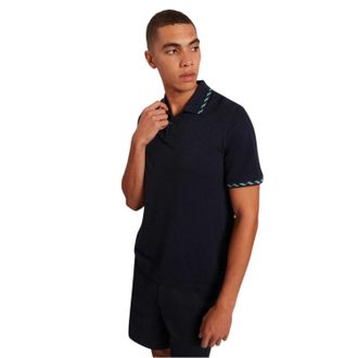 Ted Baker Poloshirt f&uuml;r Herren, Jacquard, kurz&auml;rmlig (Marine)