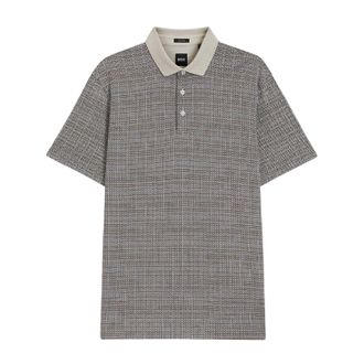 HUGO BOSS H-Parris 102 Poloshirt f&uuml;r Herren, Mercerisierte Baumwolle (Grau/Wei&szlig;)