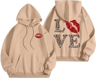 Generic Sweat à capuche à manches longues pour femme 2026, kaki, XXL