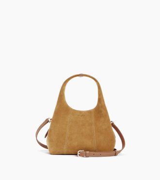 Le Tanneur Petit sac &agrave; main Juliette en cuir refente de velours