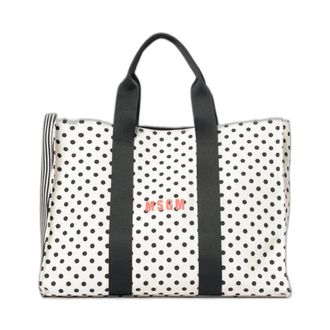 Msgm Tote Bag mit Tupfen und Streifen - - Bags - unisex - Schwarzk - ONE SIZE