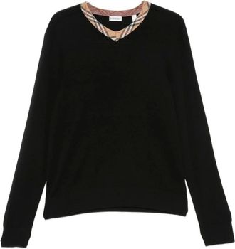 Burberry Homme, Pulls, Noir, Taille: L V-neck Tricots