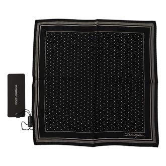 Dolce & Gabbana Homme, Accessoires, Noir, Taille: ONE Size &Eacute;charpe de Luxe en Soie &agrave; Pois