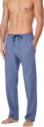 Novila Herren Pyjamahose blau Baumwolle kariert