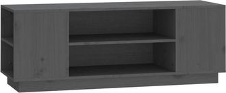 vidaXL Vidaxl - TV-Schrank Grau 110x35x40,5 cm Massivholz Kiefer