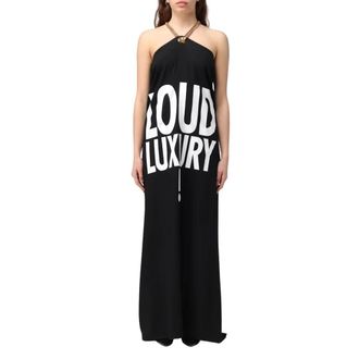 Moschino Luxuri&ouml;ses langes Kleid aus Enver Satin - - Dresses - Damen - Schwarzk - M