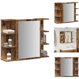 vidaXL Vidaxl - Armoire &agrave; miroir de salle de bain vieux bois bois ding&eacute;nierie - Armoire &agrave; Miroir - Armoires &agrave; Miroir - Placard &agrave; Miroir - Armoire &agrave;