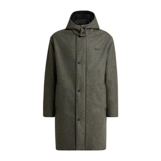 Kiton Manteau en laine avec capuche - Homme - Manteaux - Gris - Taille: L