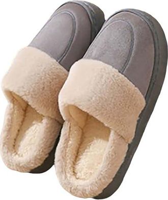 Generic Pantoufles pelucheuses larges pour femme - Pour intérieur et extérieur - Chaudes et confortables - En peluche courte - Pour lautomne et lhiver - Antid