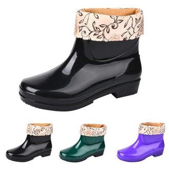 Generic Wellington Bottes de pluie dhiver pour femme avec doublure en peluche, chaudes, confortables, imperm&eacute;ables, antid&eacute;rapantes, pour le travail, la p&ecirc;che,