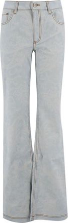 Etro Femme, Jeans, Bleu, Taille: W27 Jean &Eacute;vas&eacute; avec Imprim&eacute; Fleurs et Abeilles