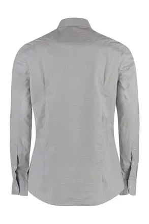 Bastoncino Mens Printed Cotton Shirt White