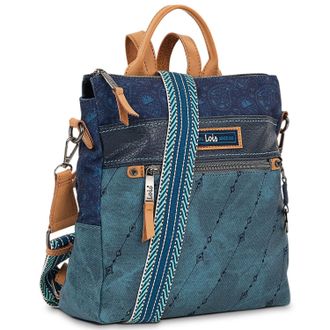 Lois Cityrucksack Damen Klein Elegant Rucksack Damen Schwarz Alltag Modern, Kleiner Rucksack Damen f&uuml;r B&uuml;ro Reise City Kollektion., Blau