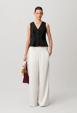 Claudie Pierlot Pantalon fluide satin&eacute;