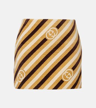 Gucci Minirock Interlocking G aus Samt und Chenille