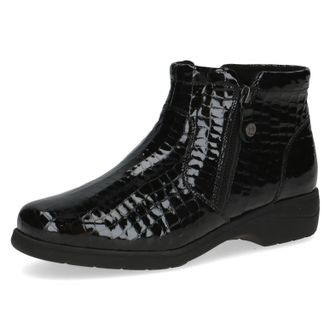 Caprice Comfort Damen Stiefeletten aus Leder Mehrweite H, Schwarz (Black Croco), 39 EU