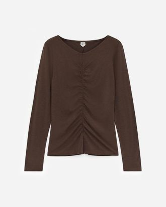 Arket Gerafftes Oberteil -Braun