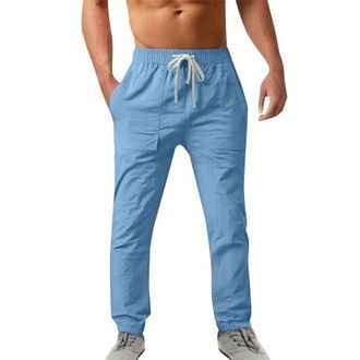 Generic Pantalon de jogging pour homme - Gris - Long - Pantalon d&eacute;t&eacute; fin - Pantalon de sport - Pantalon de sport - Taille &eacute;lastique - Pantalon de yoga confort
