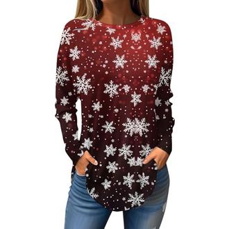 Generic T-shirts à manches longues pour femmes - T-shirts de Noël dhiver 2025 pour femmes - Tenues de vacances - T-shirts de Noël amusants à manches longues -