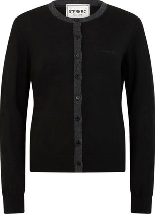 Iceberg Cardigan en laine m&eacute;rinos extra-fine - Femme - Pulls - Noir - Taille: 36 FR