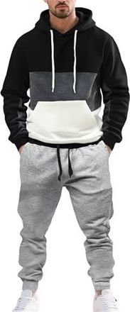 Generic Ensemble Jogging Homme Sweat &Agrave; Capuche Et Pantalon Tracksuit Automne Hiver Surv&ecirc;tement Homme Ensemble 2 Pi&egrave;ces V&ecirc;tement De Sport Automne Hiver D&eacute;contr
