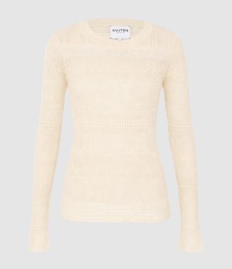 Kujten Pull Semeti Pointelle Blanc