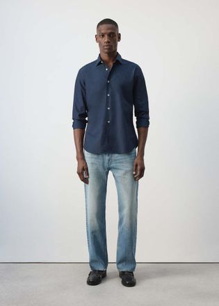 Mango Chemise 100 % coton regular-fit bleu marine - Homme - XXL - MANGO MAN