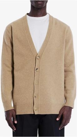 Maison Margiela Homme, Pulls, Brun, Taille: S Cardigan Col en V