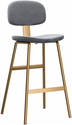 Generic Samt-Barhocker mit Goldfarbenen Metallbeinen für Kücheninseln, 65/75 cm Hohe Sitzgelegenheit In Tresenhöhe